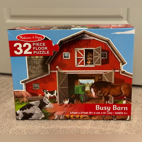 Melissa & Doug | Toys | Melissa Doug Busy Barn 32 Piece Floor Puzzle ...
